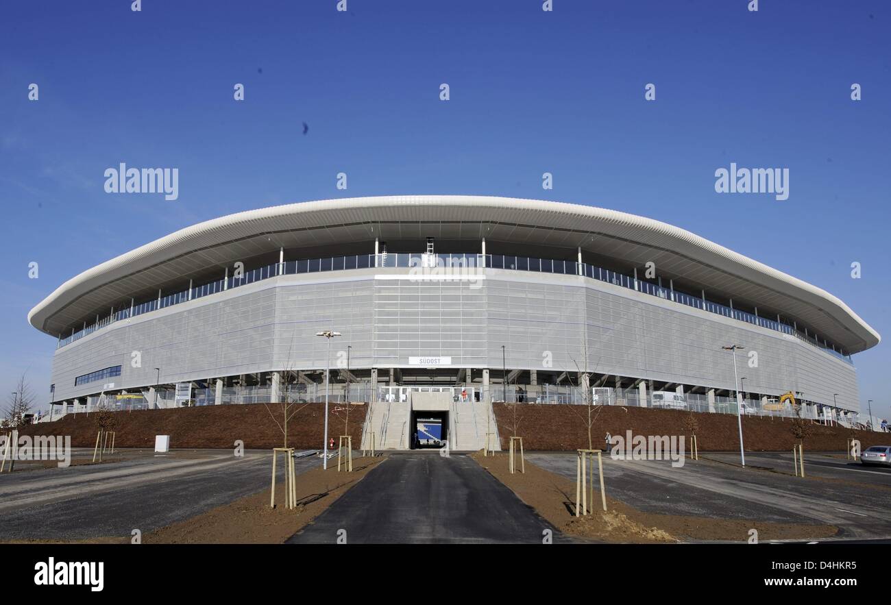 An exterior view of almost completed ?Rhein-Neckar-Arena? soccer ...