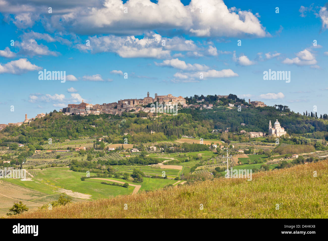 Montepulciano town view, Tuscany, Italy. Horizontal shot Stock Photo ...
