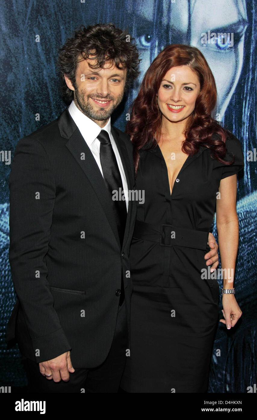 Welsh actor Michael Sheen and his guest arrive at the world premiere of ...