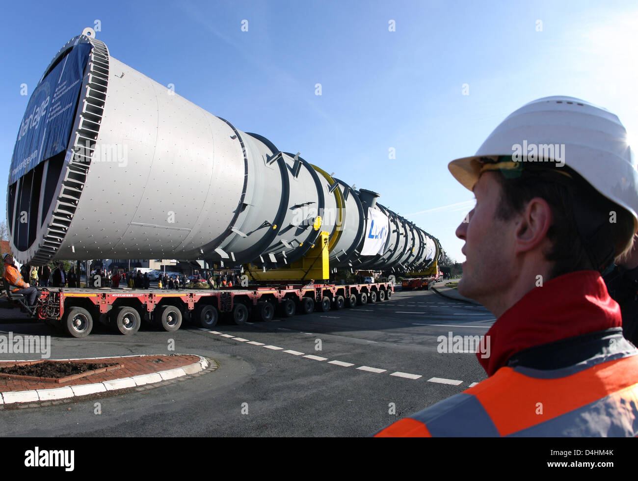 A heavy haulage vehicle (88 metres long and 413 tons heavy) captured on ...