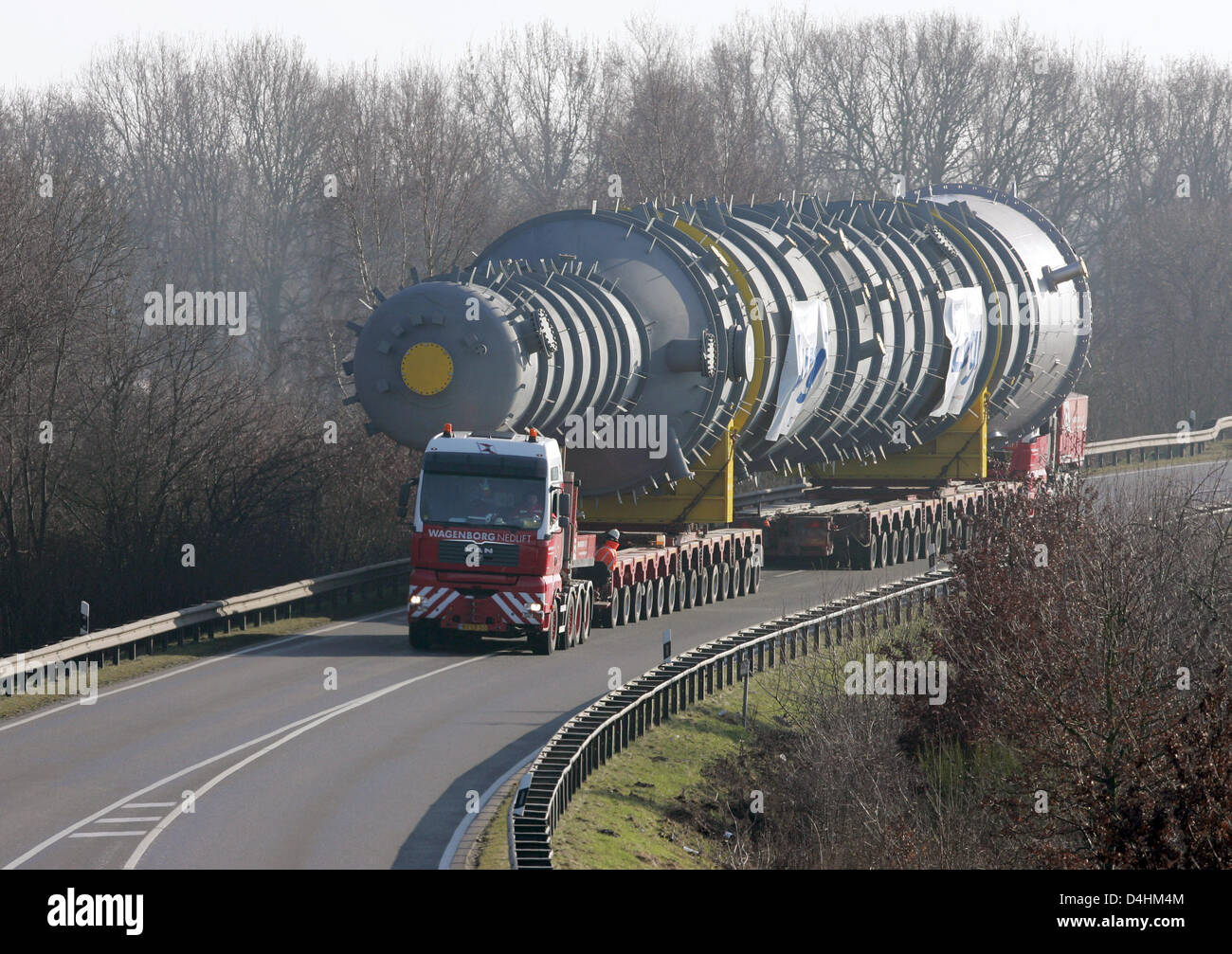 A heavy haulage vehicle (88 metres long and 413 tons heavy) captured on ...