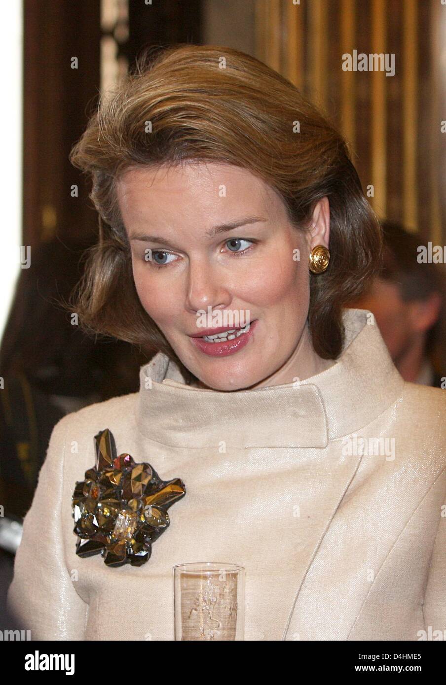 Princess Mathilde of Belgium pictured during a New Year's reception for ...