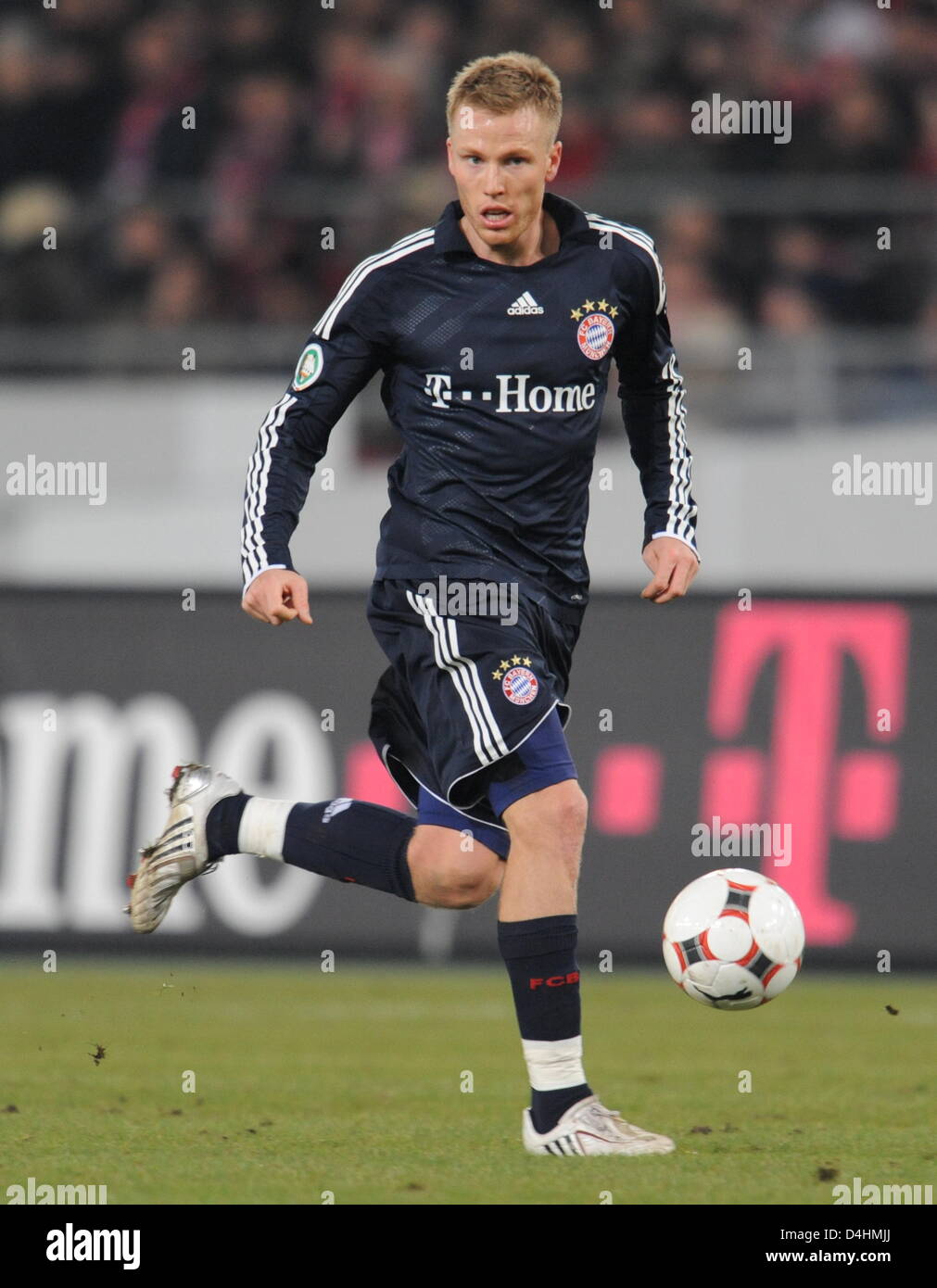 Munich?s Christian Lell seen in action during the DFB Cup round of 16 ...