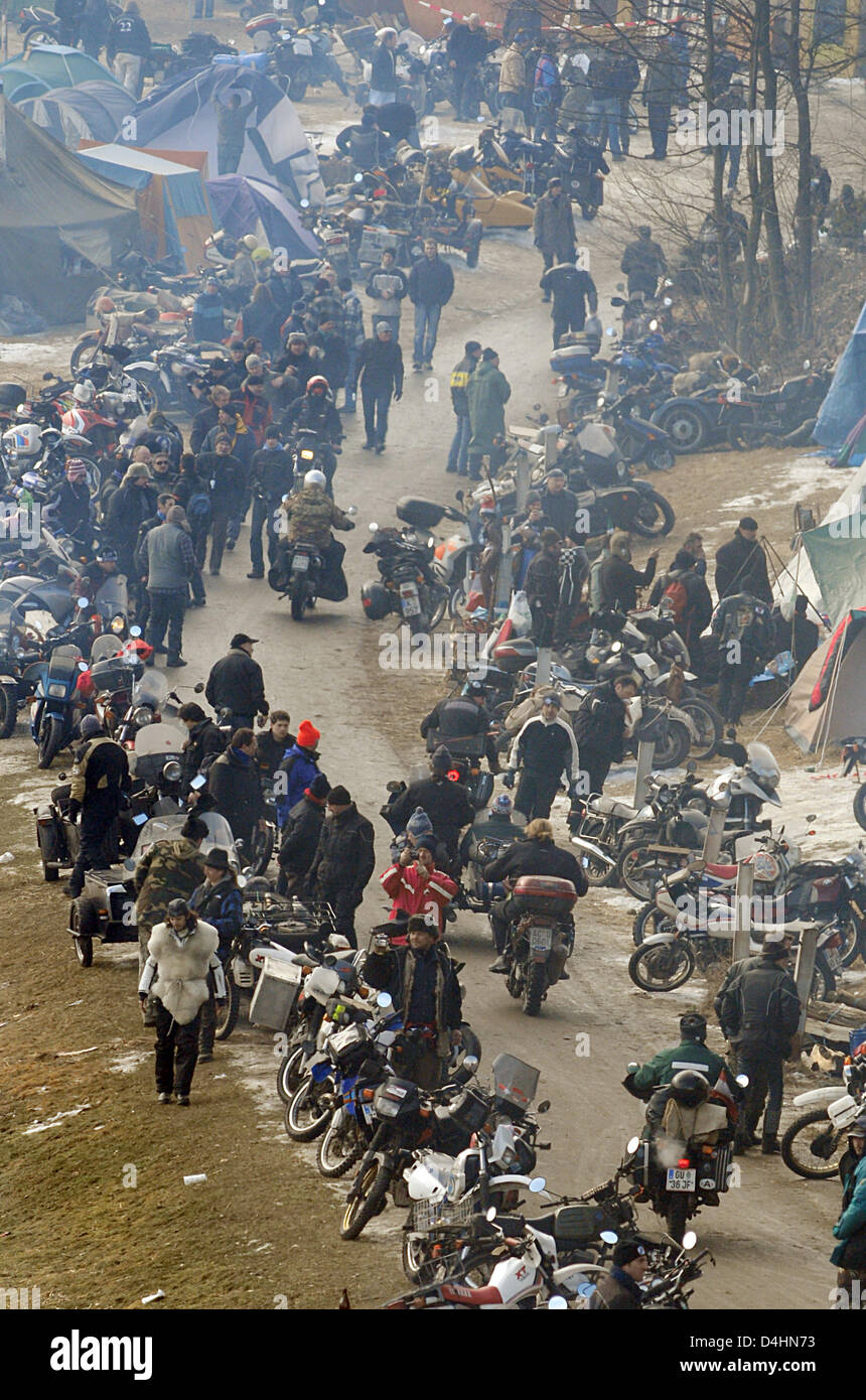 Bikers are pictured at the ?elephant meeting?, a traditional winter ...