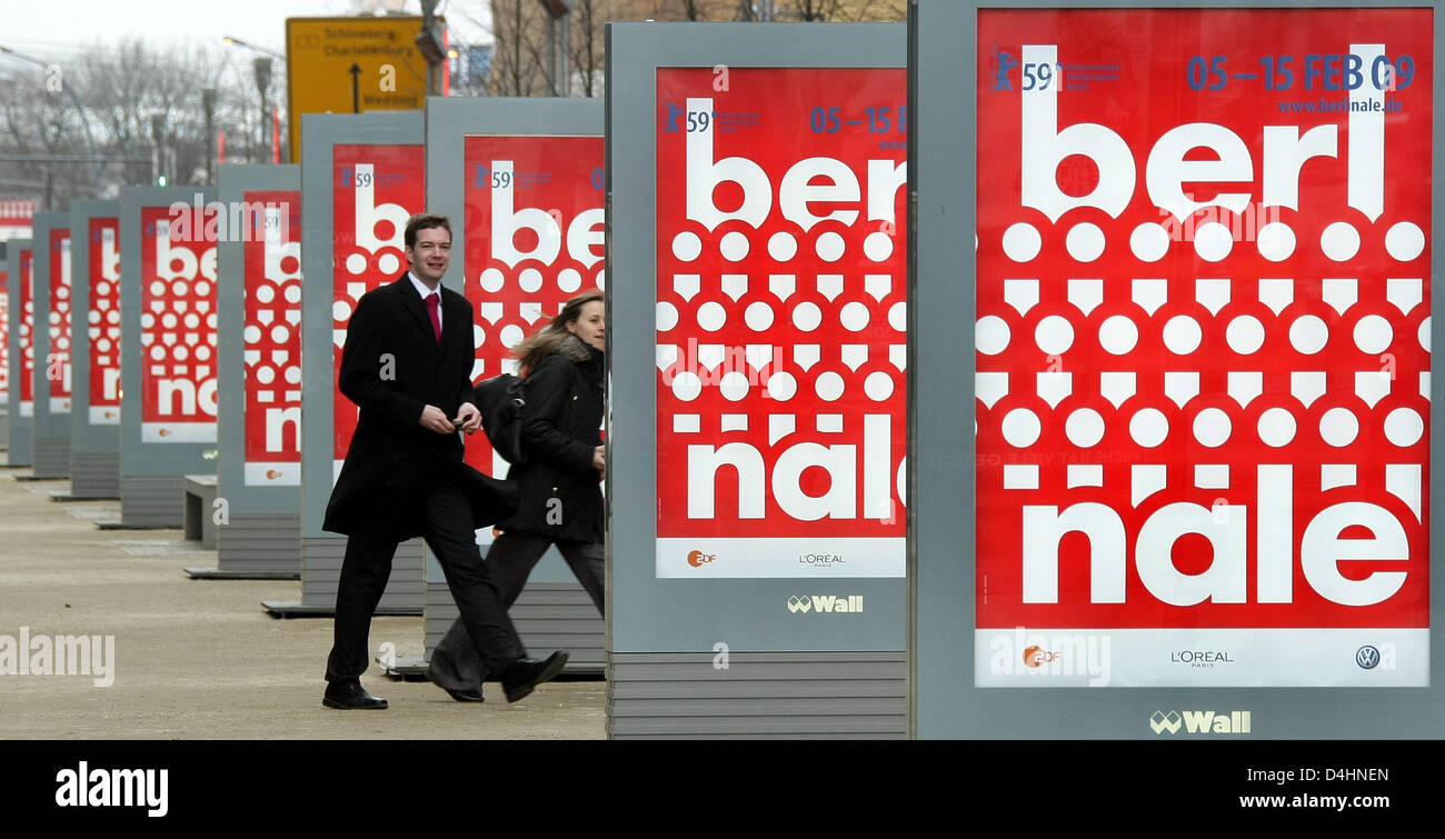 Illumintaed advertisement boards for the Berlin International Film ...