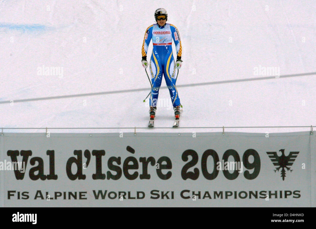 Sweden?s Anja Paerson arrives in the finish area of the women?s Super G ...