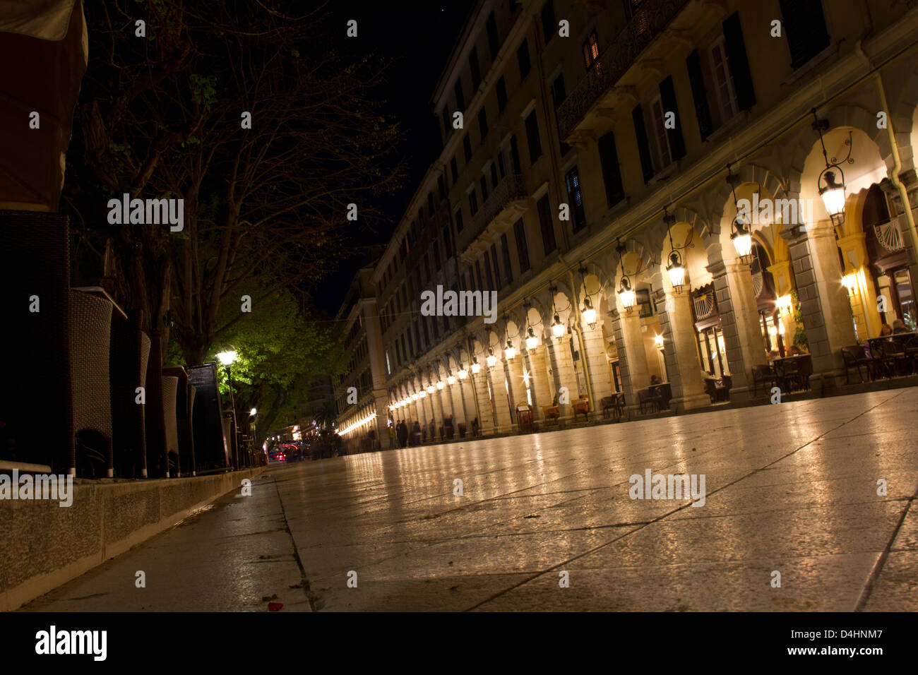 Night time in Corfu Town Stock Photo - Alamy
