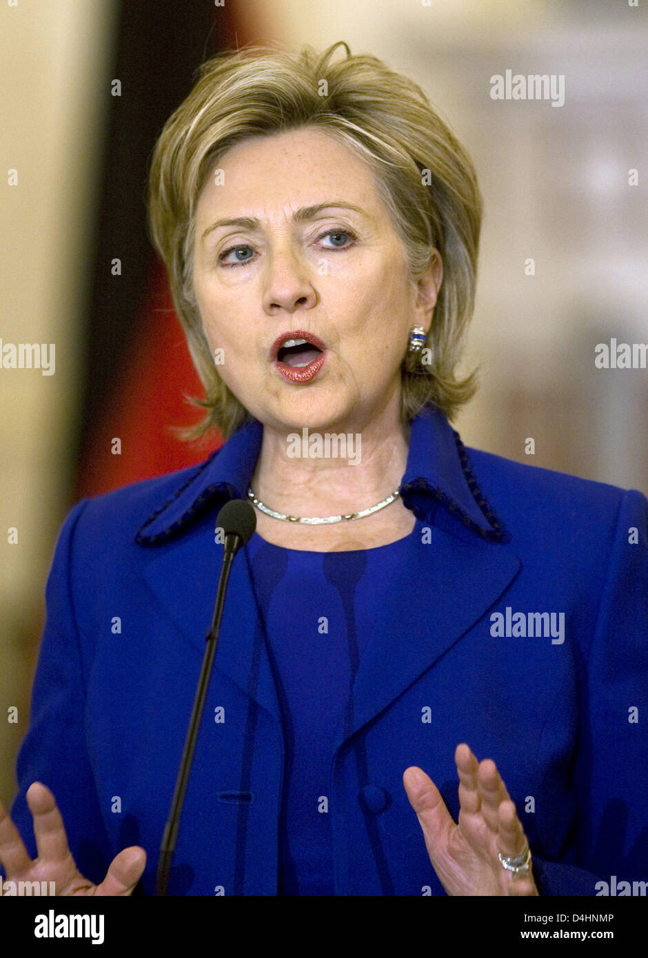 US Secretary of State, Hillary Clinton, gives a joint press conference ...