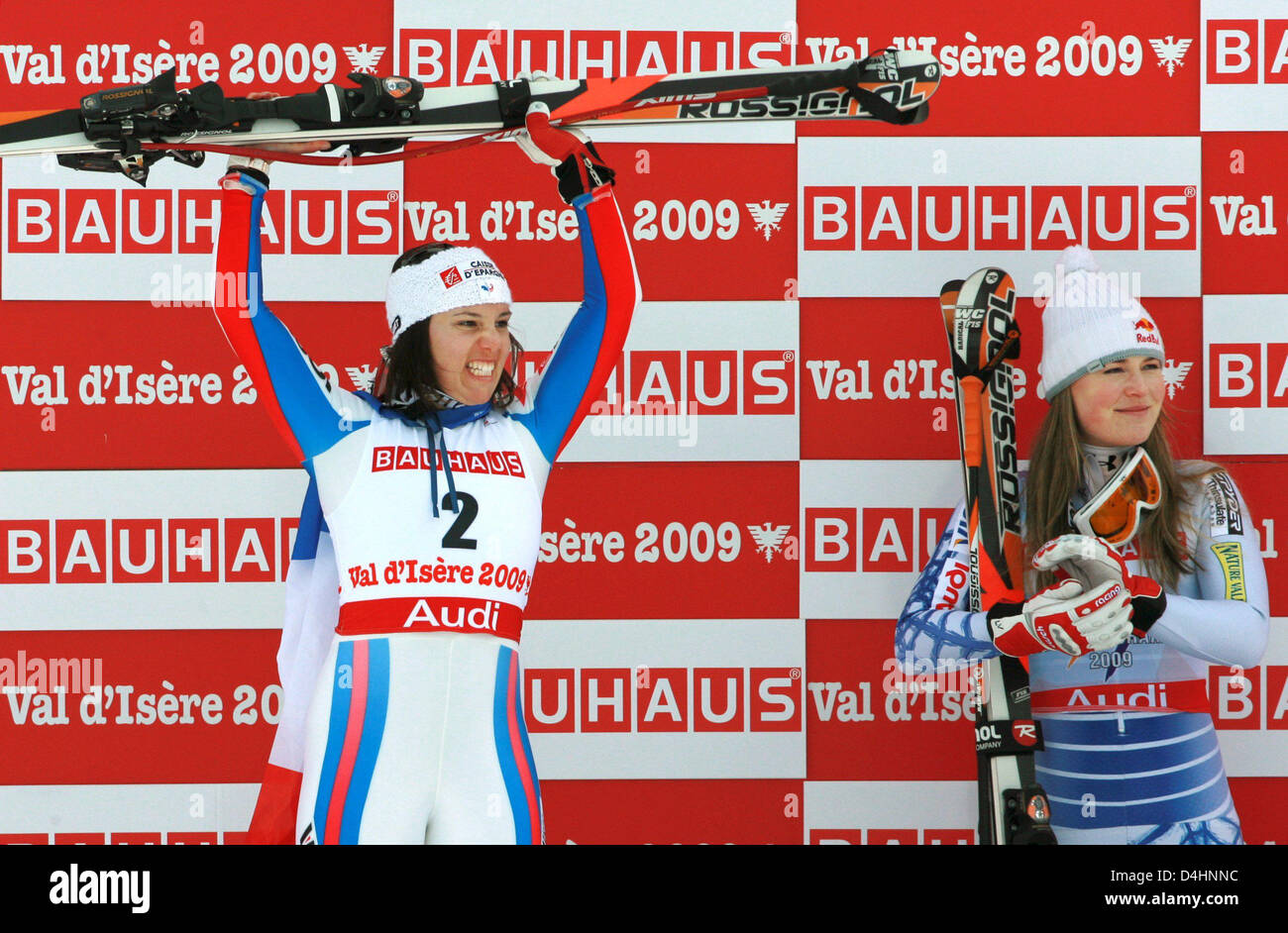 French Marie Marchand-Arvier (L) and Lindsey Vonn (United States ...