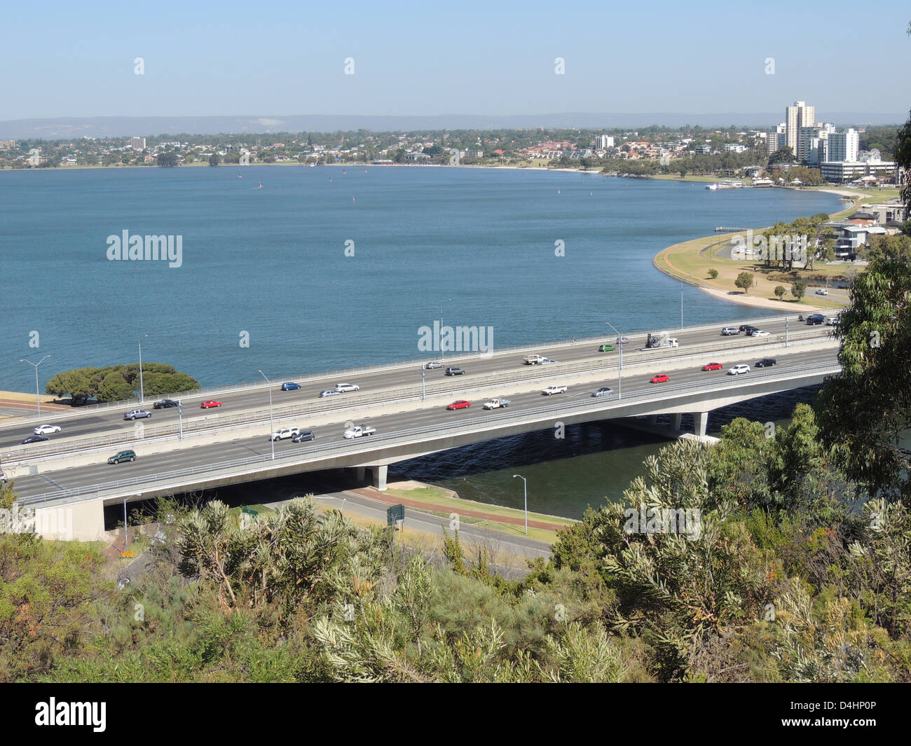 PERTH, Australia. The Narrows bridge leading to South Perth seen from ...