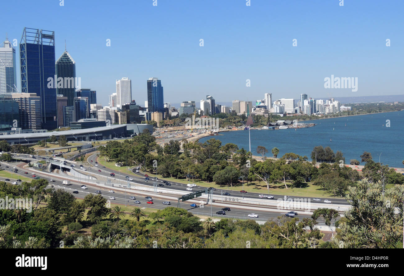 PERTH, Australia seen from Kings Park ridge. Photo Tony Gale Stock ...
