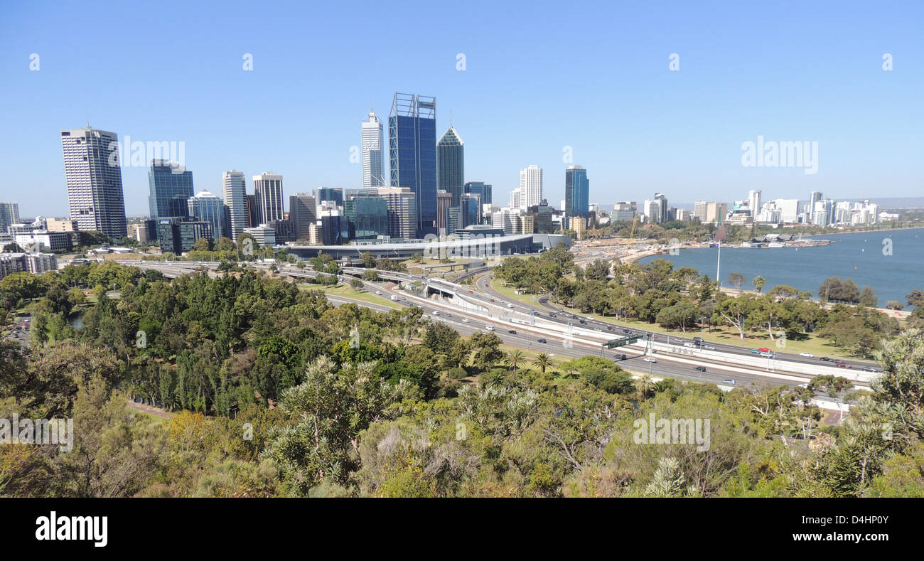 PERTH, Australia seen from Kings Park ridge. Photo Tony Gale Stock ...