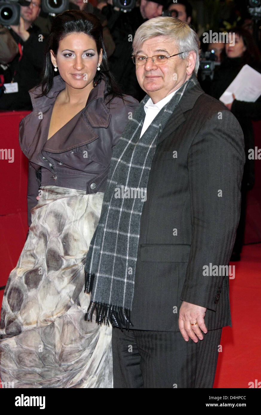 German politician Joschka Fischer and his wife Minu Barati arrive for ...