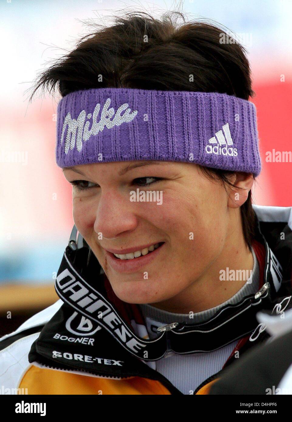 Germany?s Maria Riesch smiles at the Women's Combined Downhill during ...