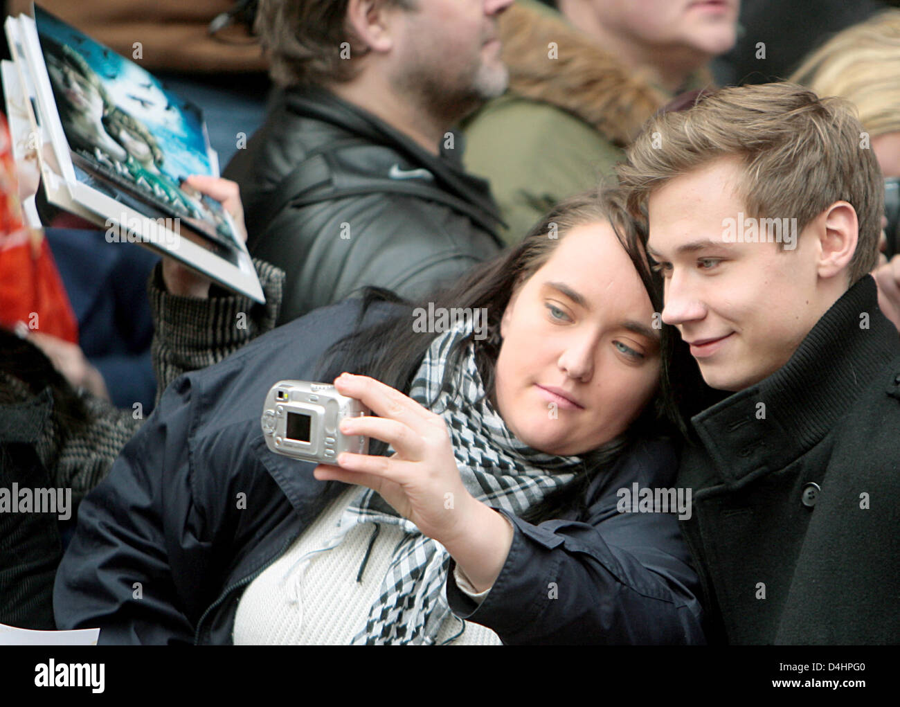 German actor David Kross (R) arrives for a photo call of his film ?The ...