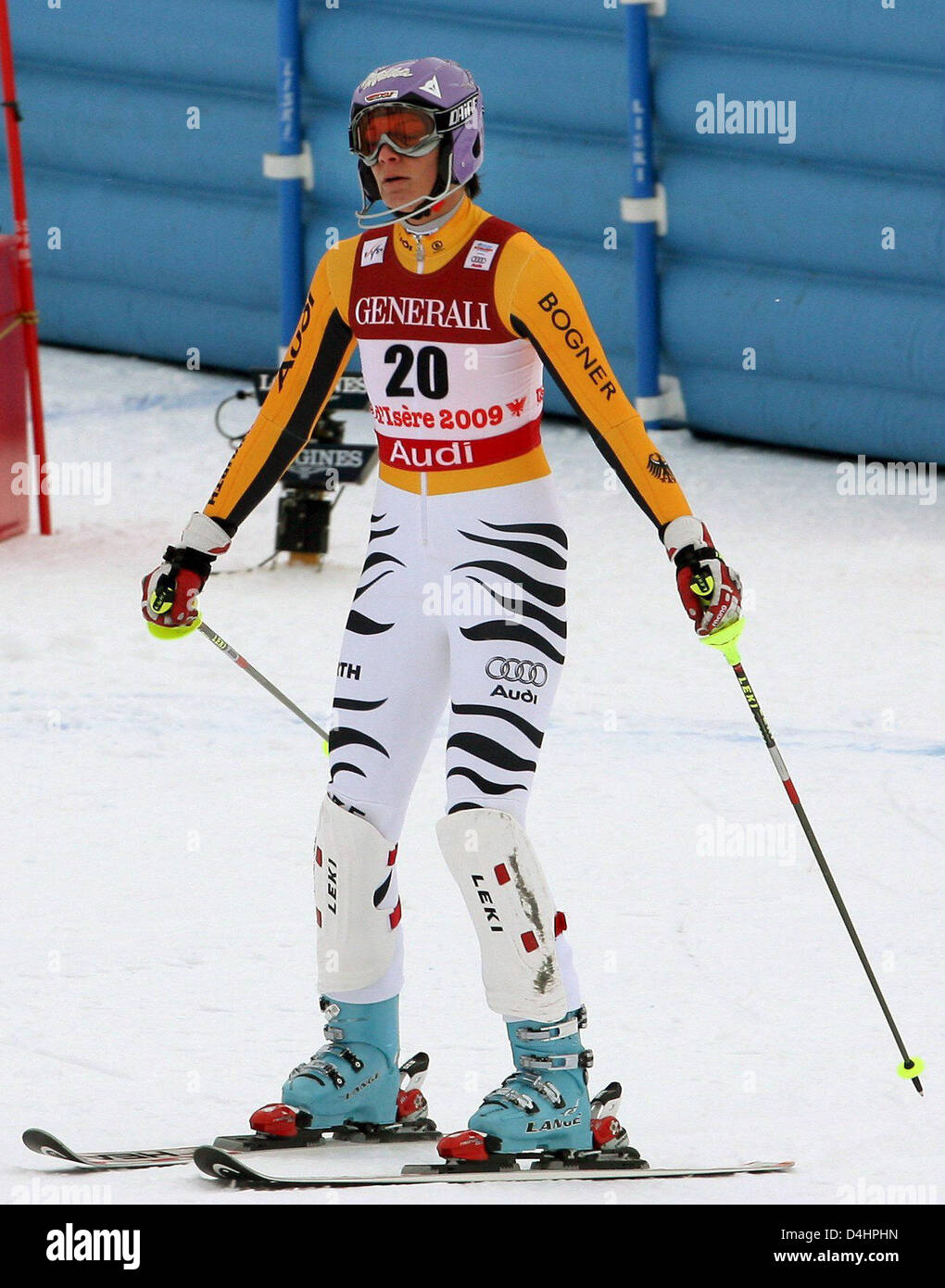 Germany?s Maria Riesch reacts in the finish of the Women's Combined ...
