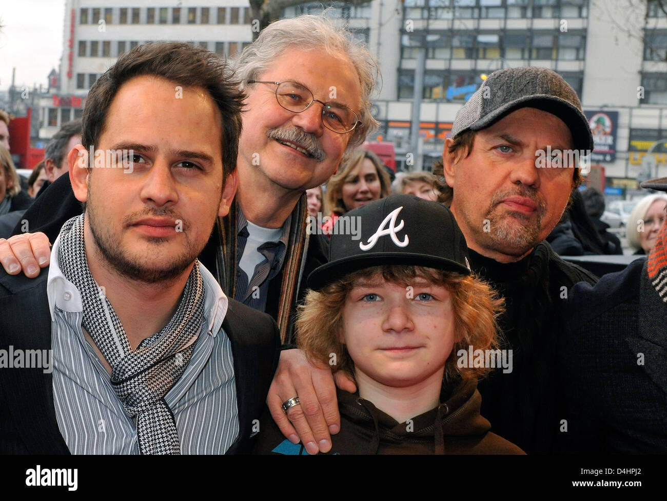 (L-R) German actor Moritz Belibtreu, writer Paul Maar, and actors Karl ...
