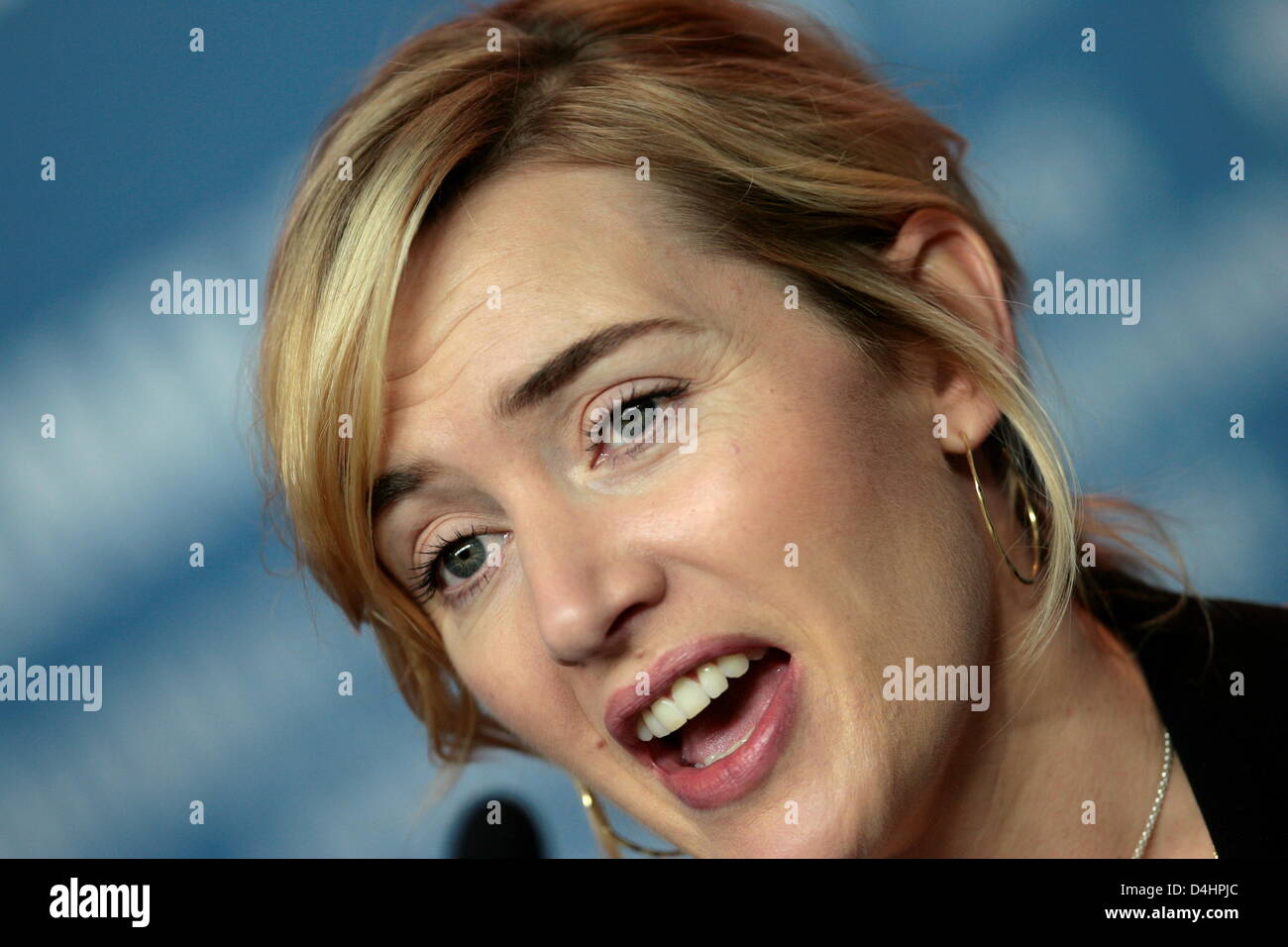 British actress Kate Winslet smiles during the press conference on her ...