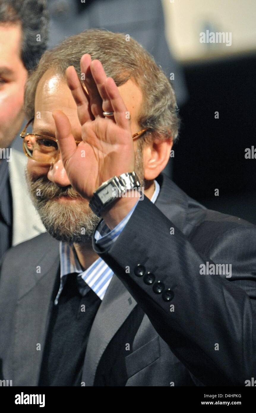 Ali Larijani, chairman of the Iranian parliament, arrives at the 45th ...