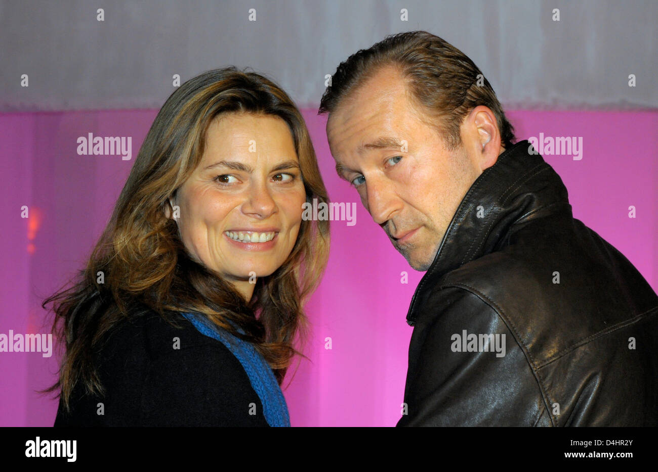 German actor Peter Lohmeyer (R) and his wife chef Sarah Wiener (L ...