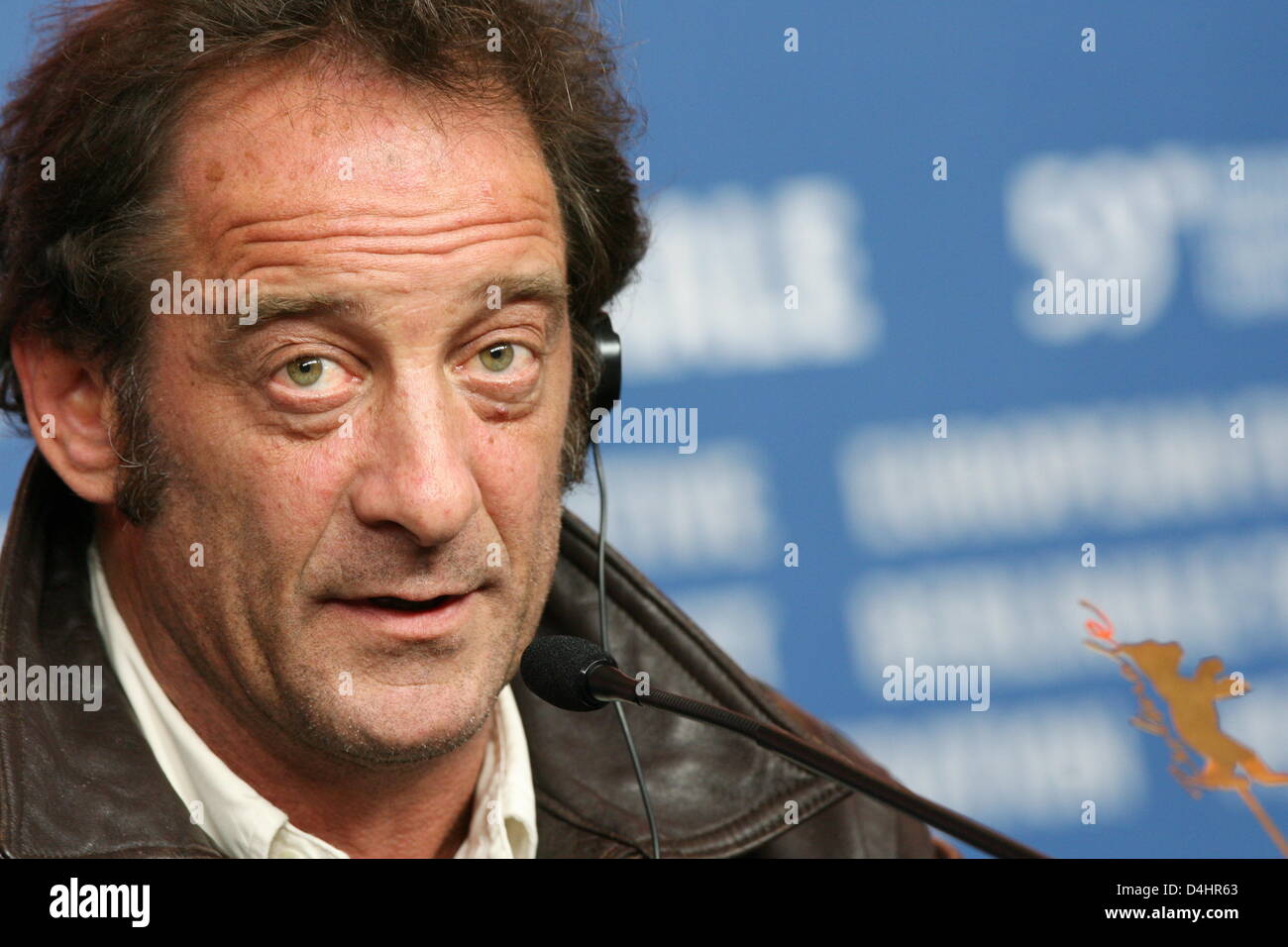 French actor Vincent Lindon shown at the press conference for his film ...