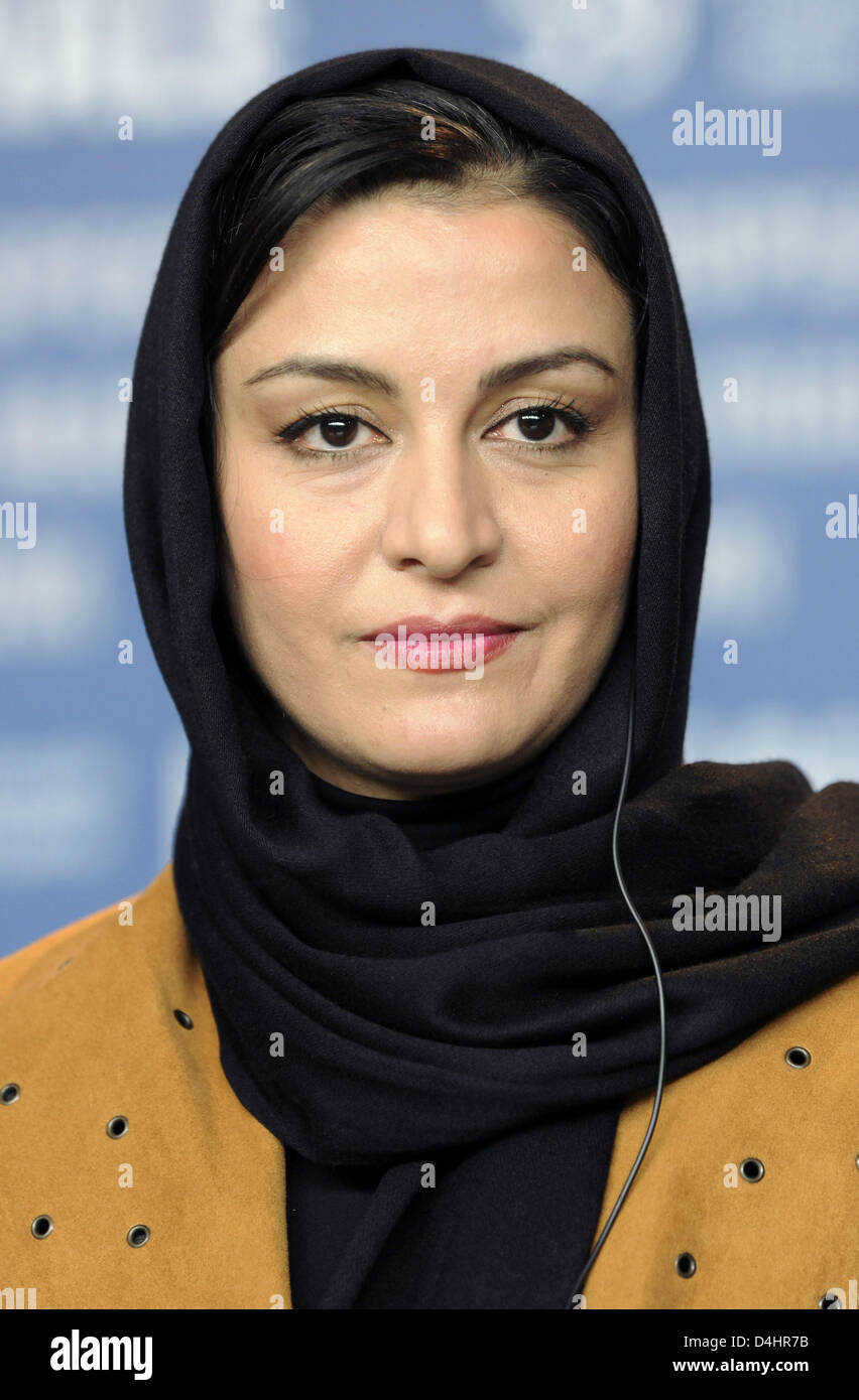 Iranian actress Merila Zareibarzi shown at a press conference for her ...