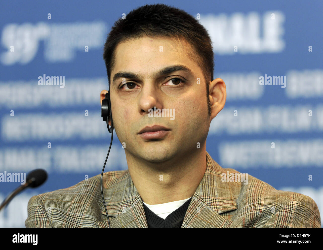 Iranian actor Reyman Moadi pictured at a press conference for his film ...