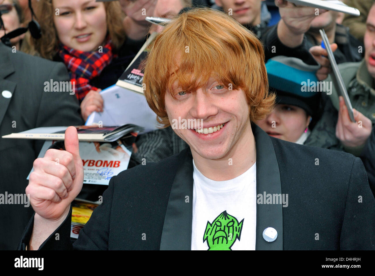British actor Rupert Grint arrives at the premiere of his film ...