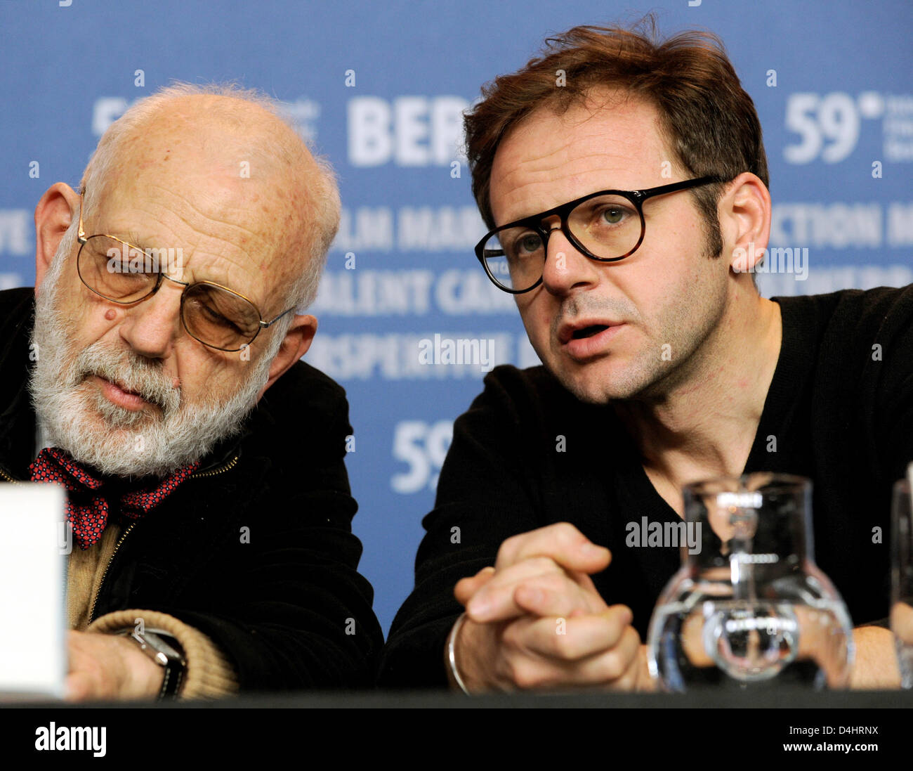 Bulgarian actors Samuel Finzi (R) and Itzhak Finzi (L) pictured during ...