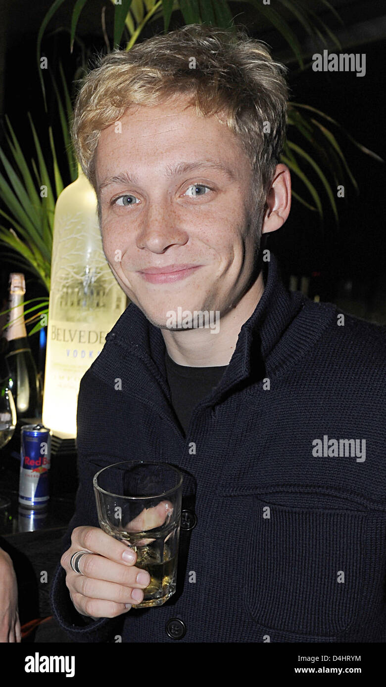 Actor Matthias Schweighoefer celebrates during a party after the ...