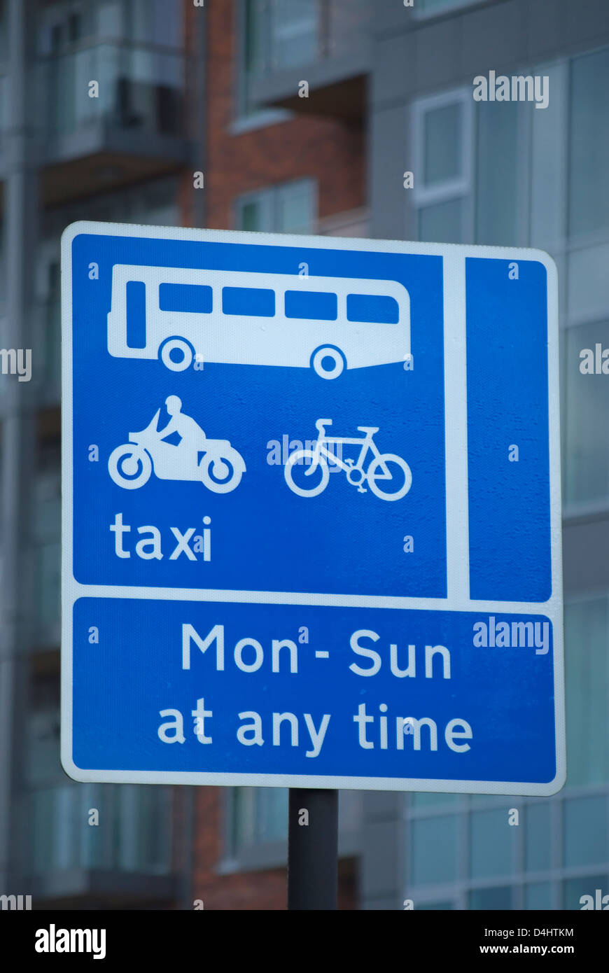 London bus lane sign hi-res stock photography and images - Alamy