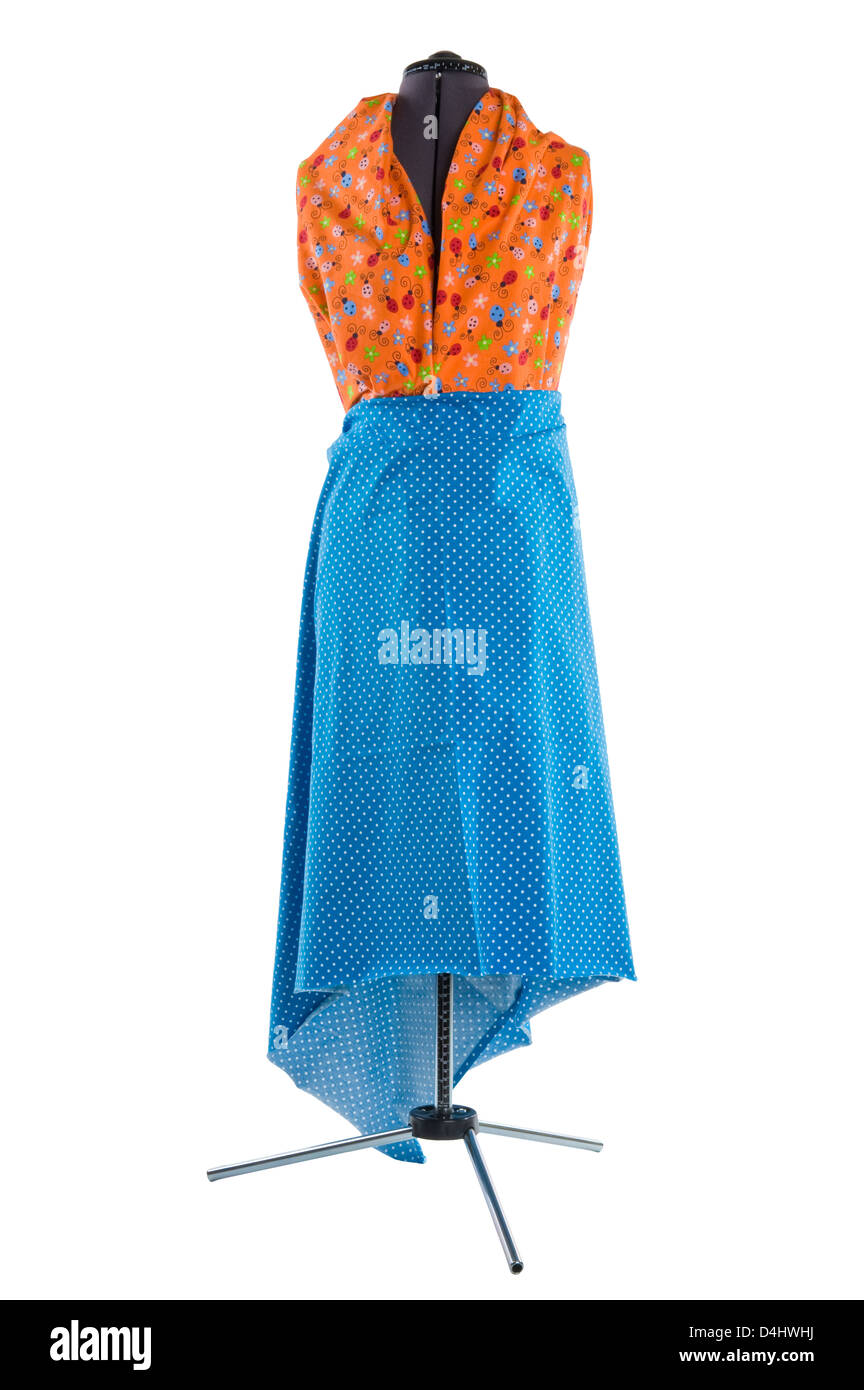 manufacturing women's clothing from fabric on a mannequin Stock Photo ...