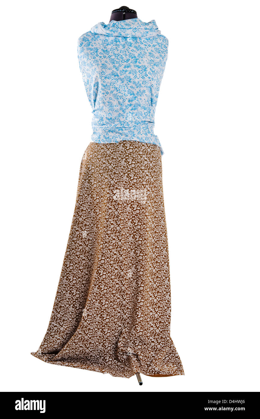 manufacturing women's clothing from fabric on a mannequin Stock Photo ...