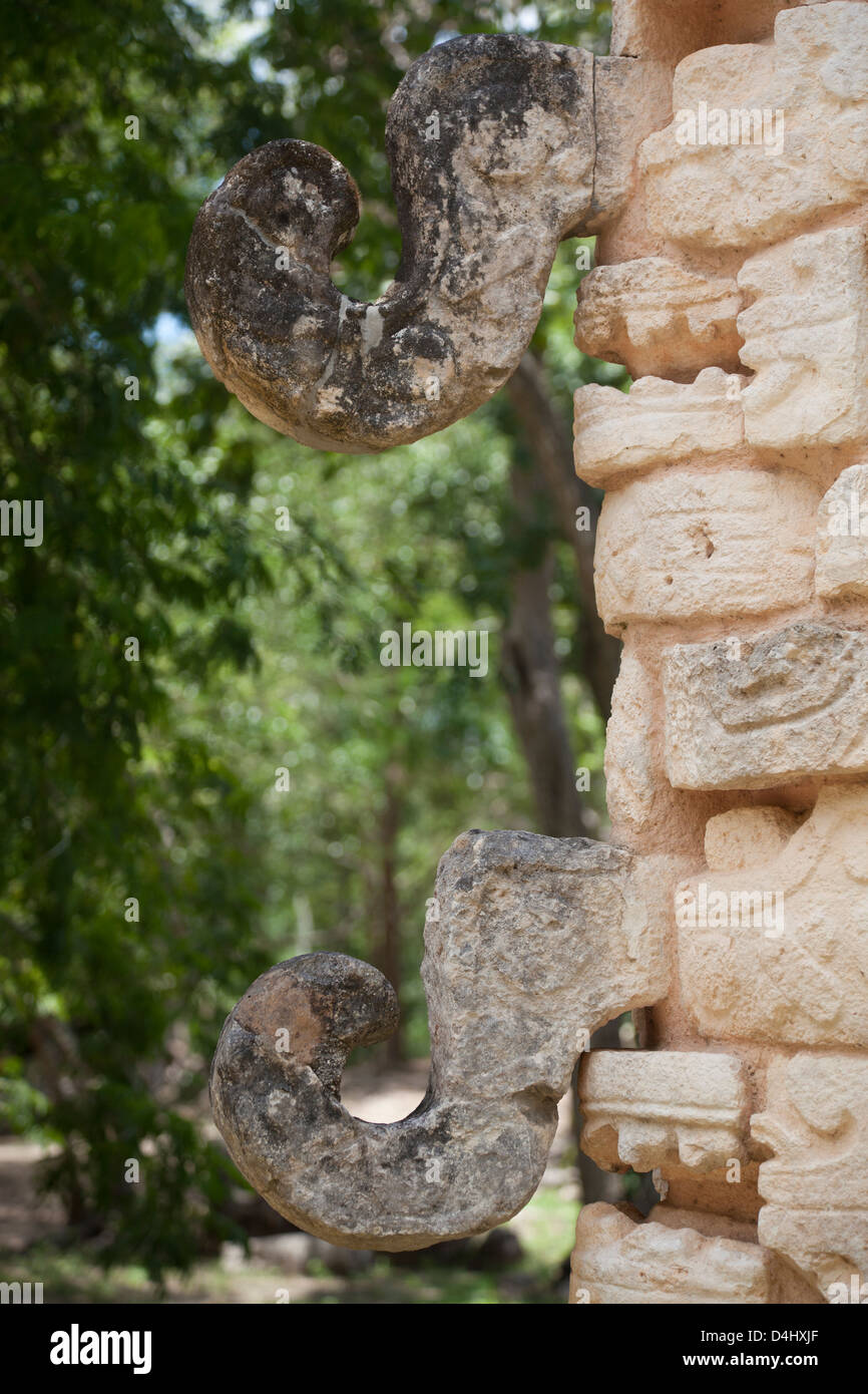 Masks of Chaac, the rain god, Chichen Itza, Mexico Stock Photo - Alamy