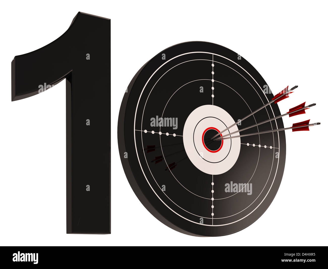 10 Target Showing Anniversary Or Tenth Birthday Celebration Stock Photo ...