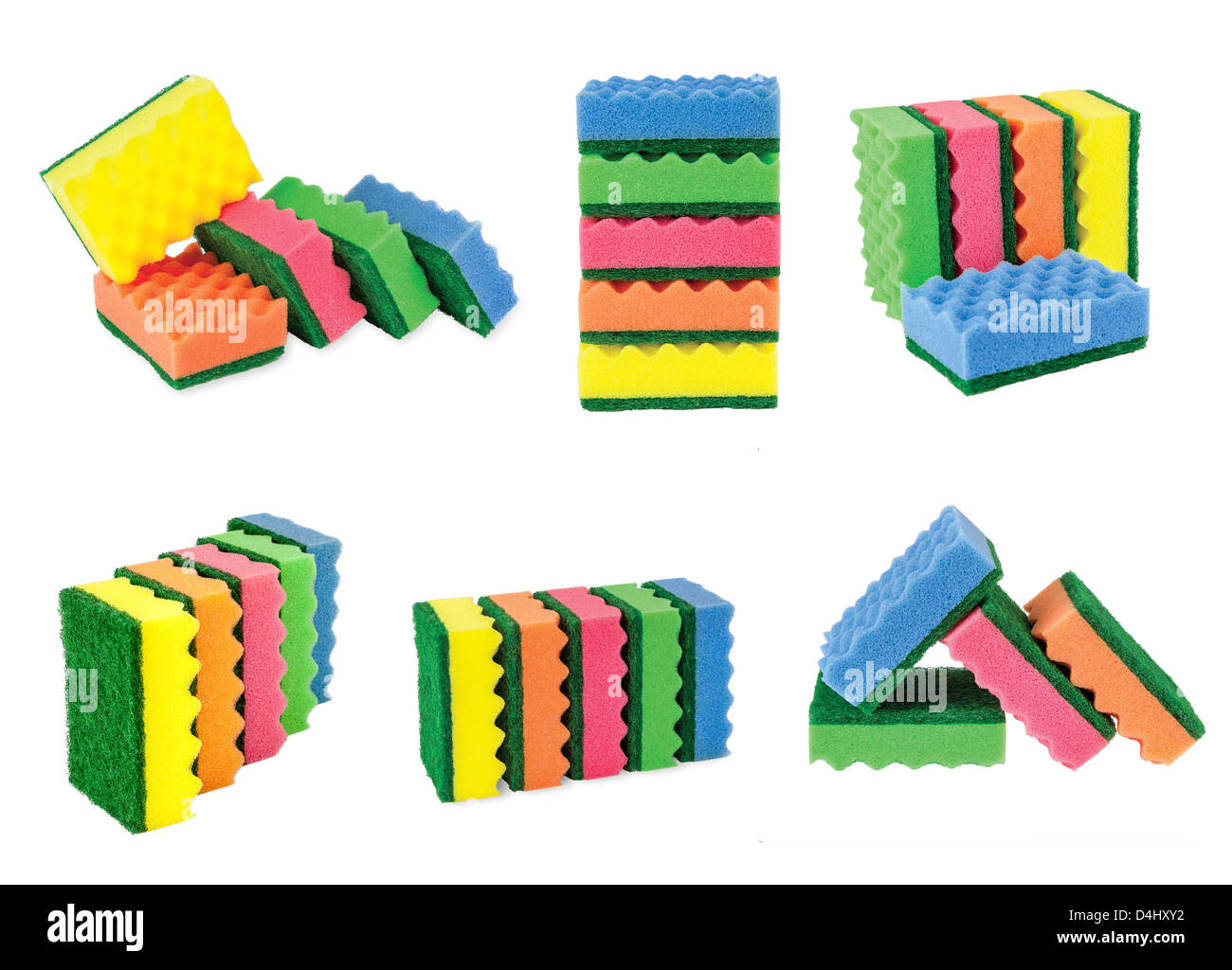 collection sponges for cleaning, isolated on white background Stock ...