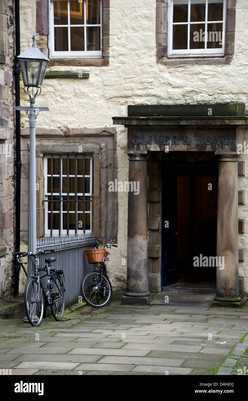 The old Oliver & Boyd building in Tweeddale Court close off the Royal ...