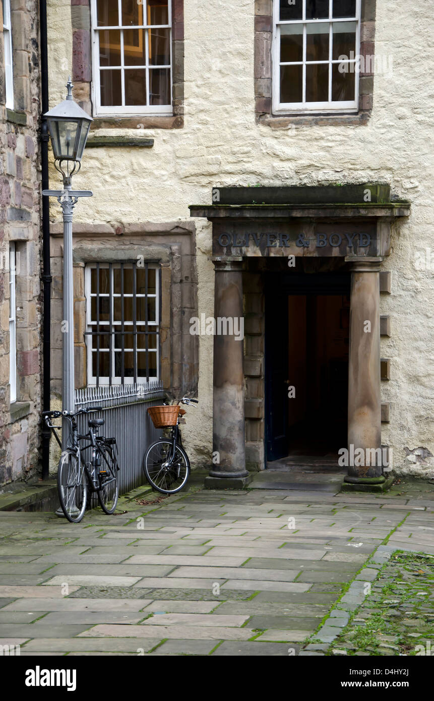 The old Oliver & Boyd building in Tweeddale Court close off the Royal ...