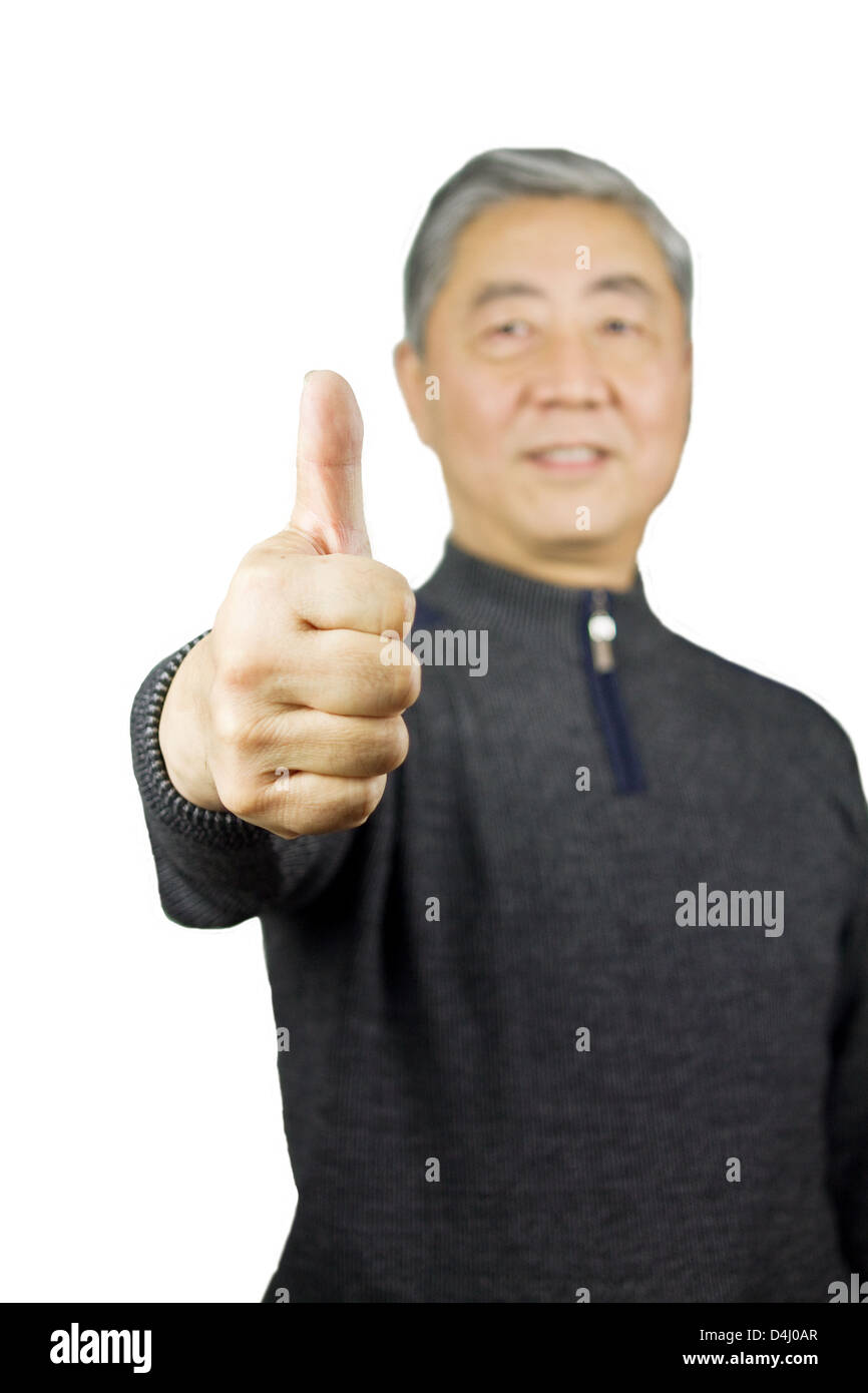 Thumb up asian chinese man hi-res stock photography and images - Alamy