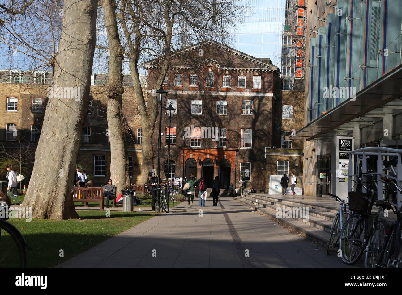London England Students Outside At Lunchtime At Kings College Campus ...