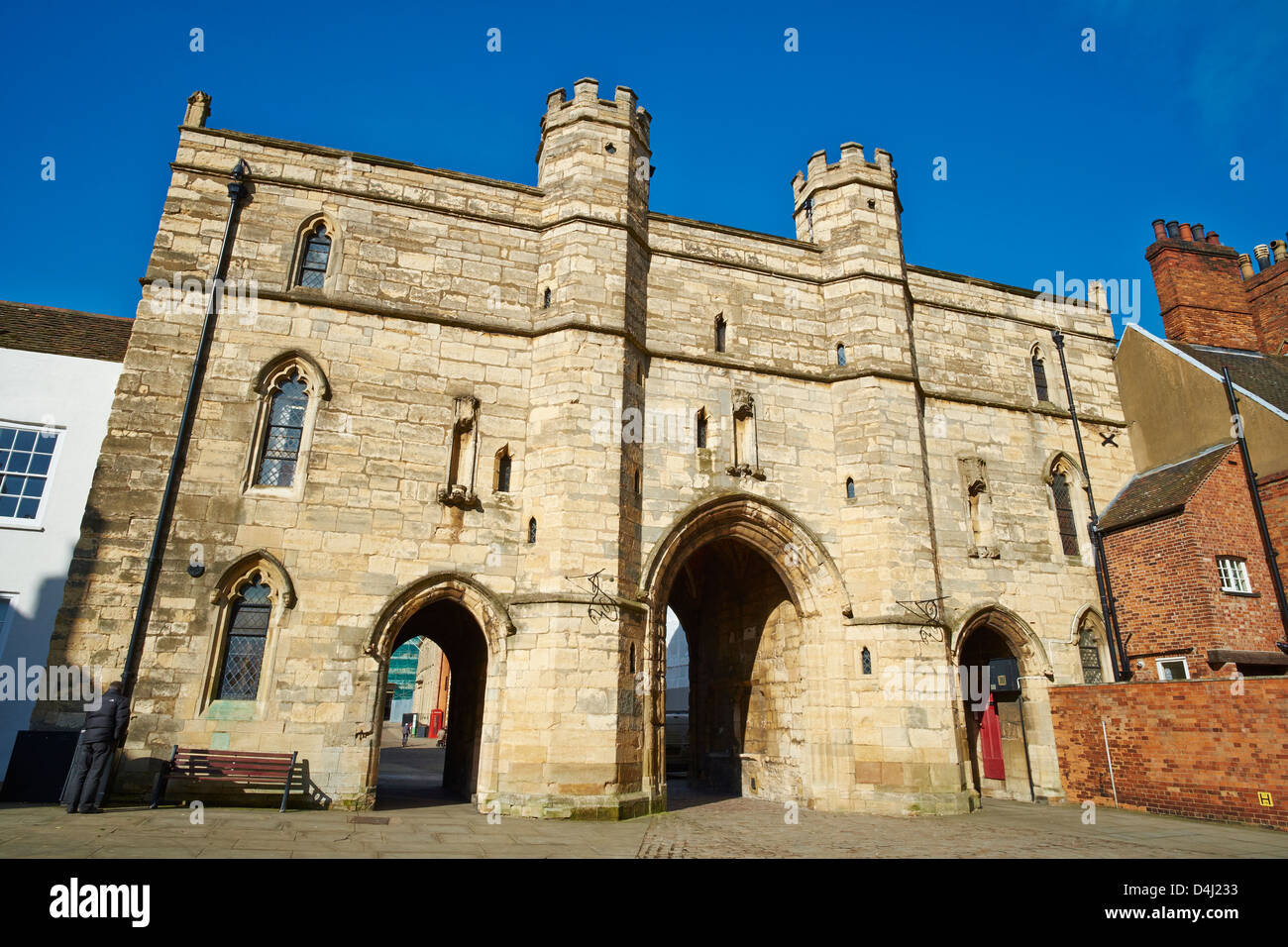 Exchequer gate west gatehouse of the 14th century Lincoln Lincolnshire ...