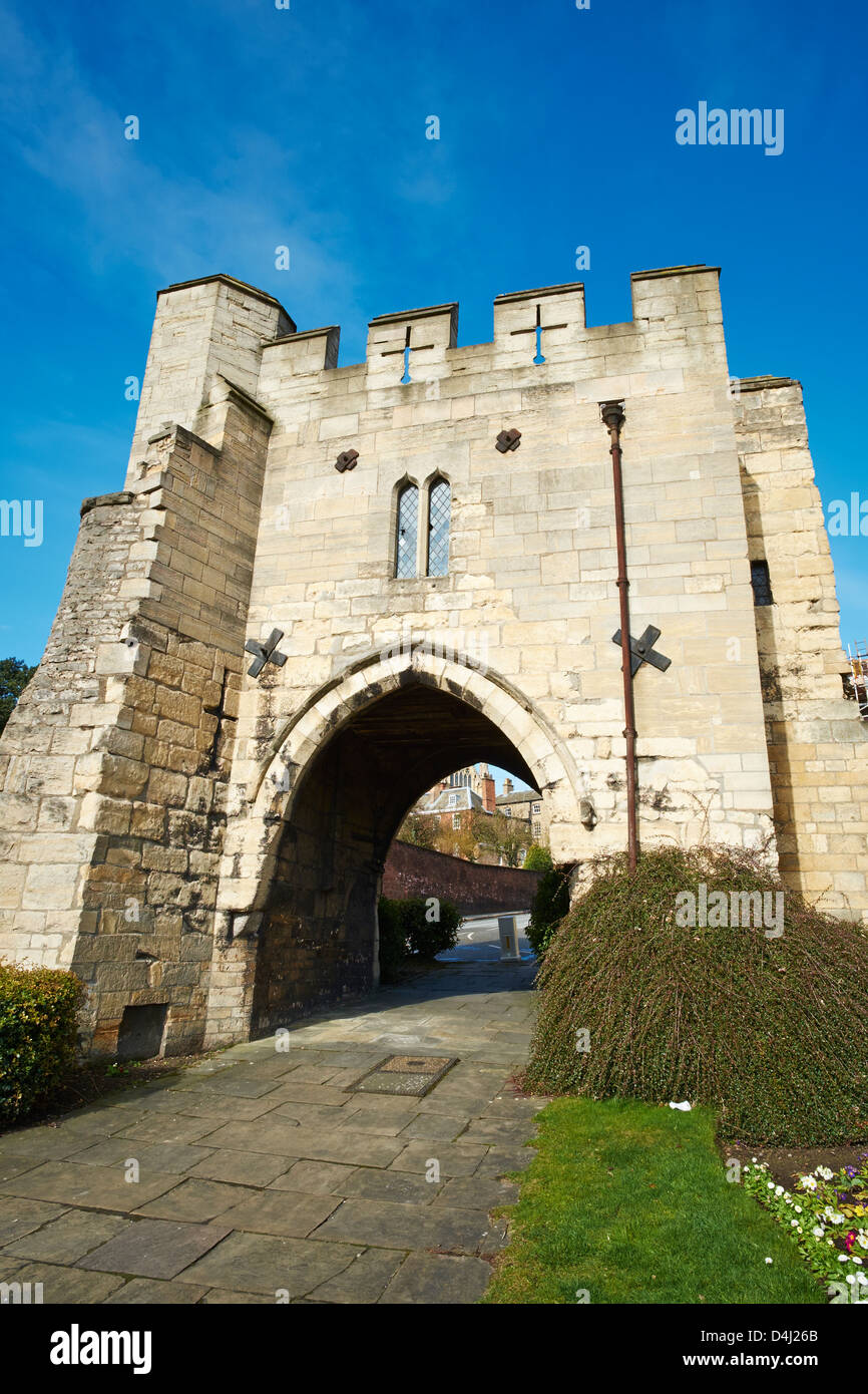 Pottergate Arch a medieval gate Lincoln Lincolnshire England Stock ...
