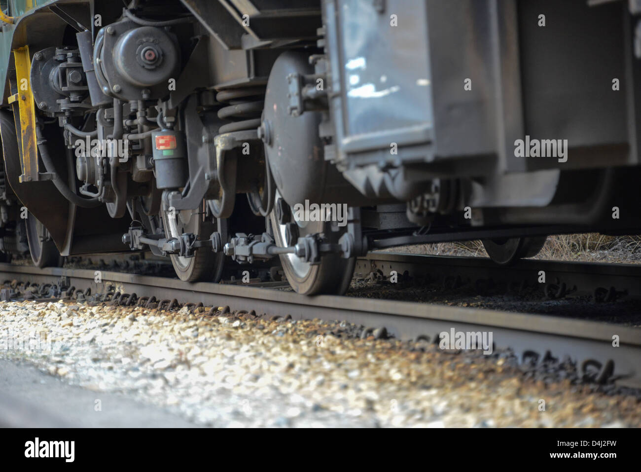 The wheels of the Flåmsbanen train - the steepest railroad worldwide ...