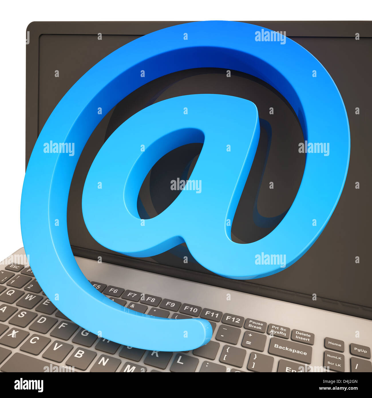 At Sign Keyboard Showing Online Mailing Communication Stock Photo - Alamy