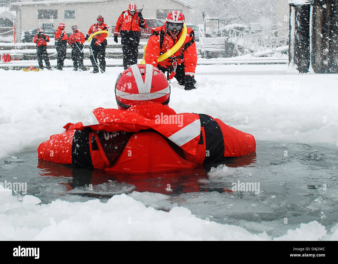 The U.S. Coast Guard's Station Cleveland Harbor conducted an ice rescue ...