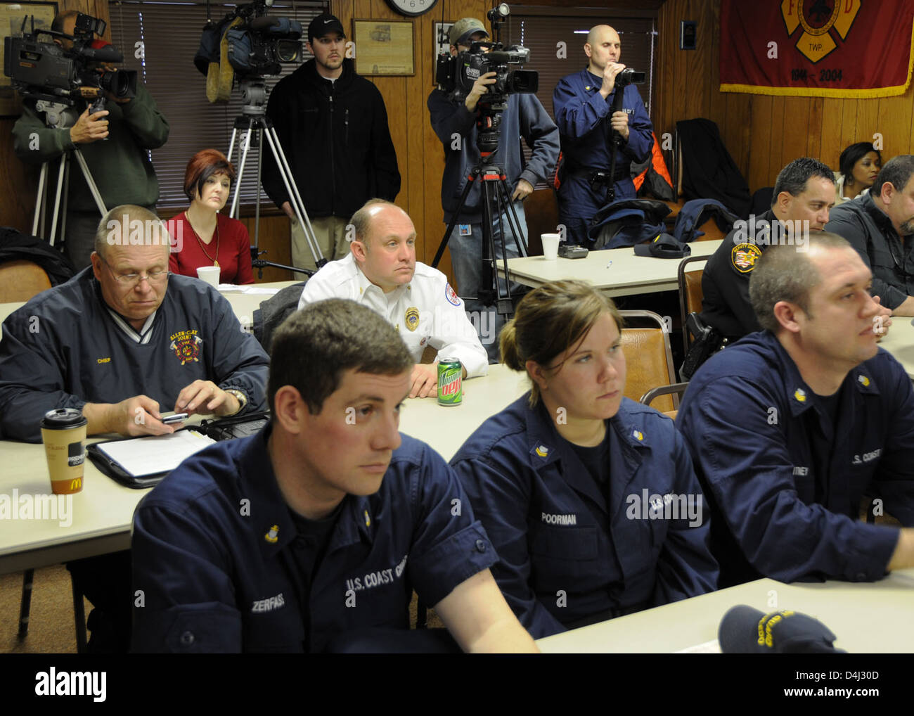 The U.S. Coast Guard conducted a media briefing to discuss mass ice ...