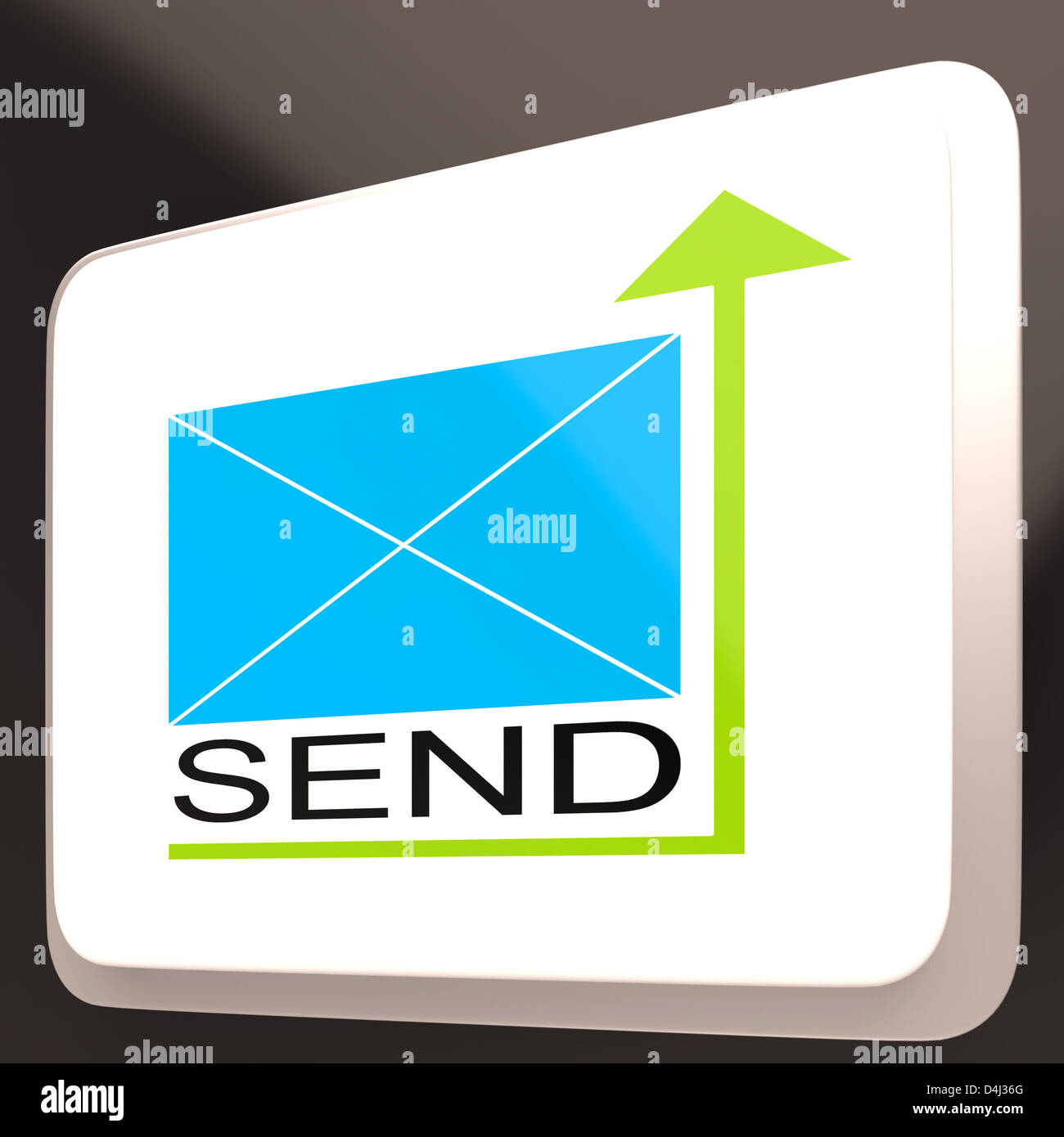 Send Mail Button Shows Online Communication And Mailing Stock Photo - Alamy