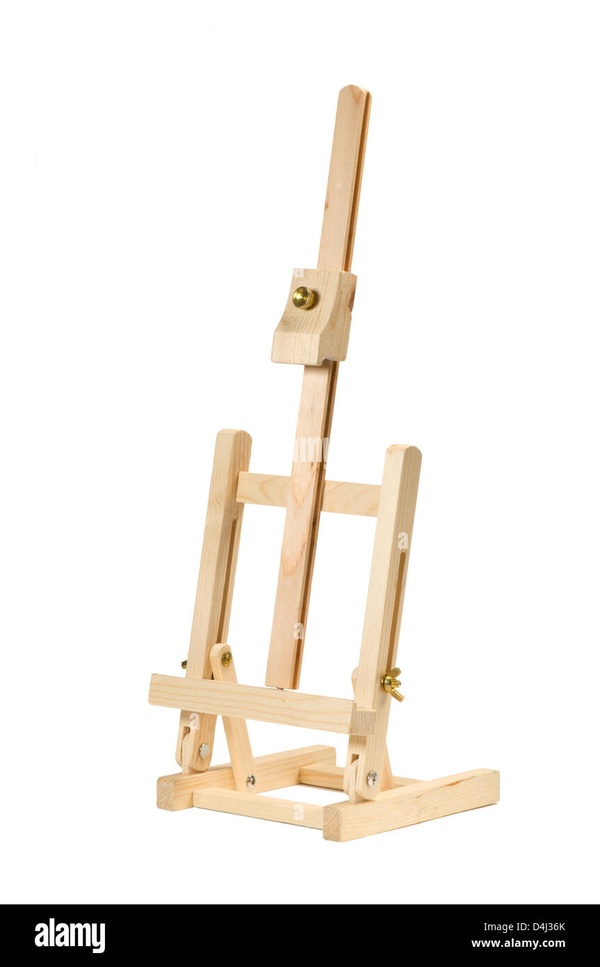 Artist's easel on white Stock Photo - Alamy