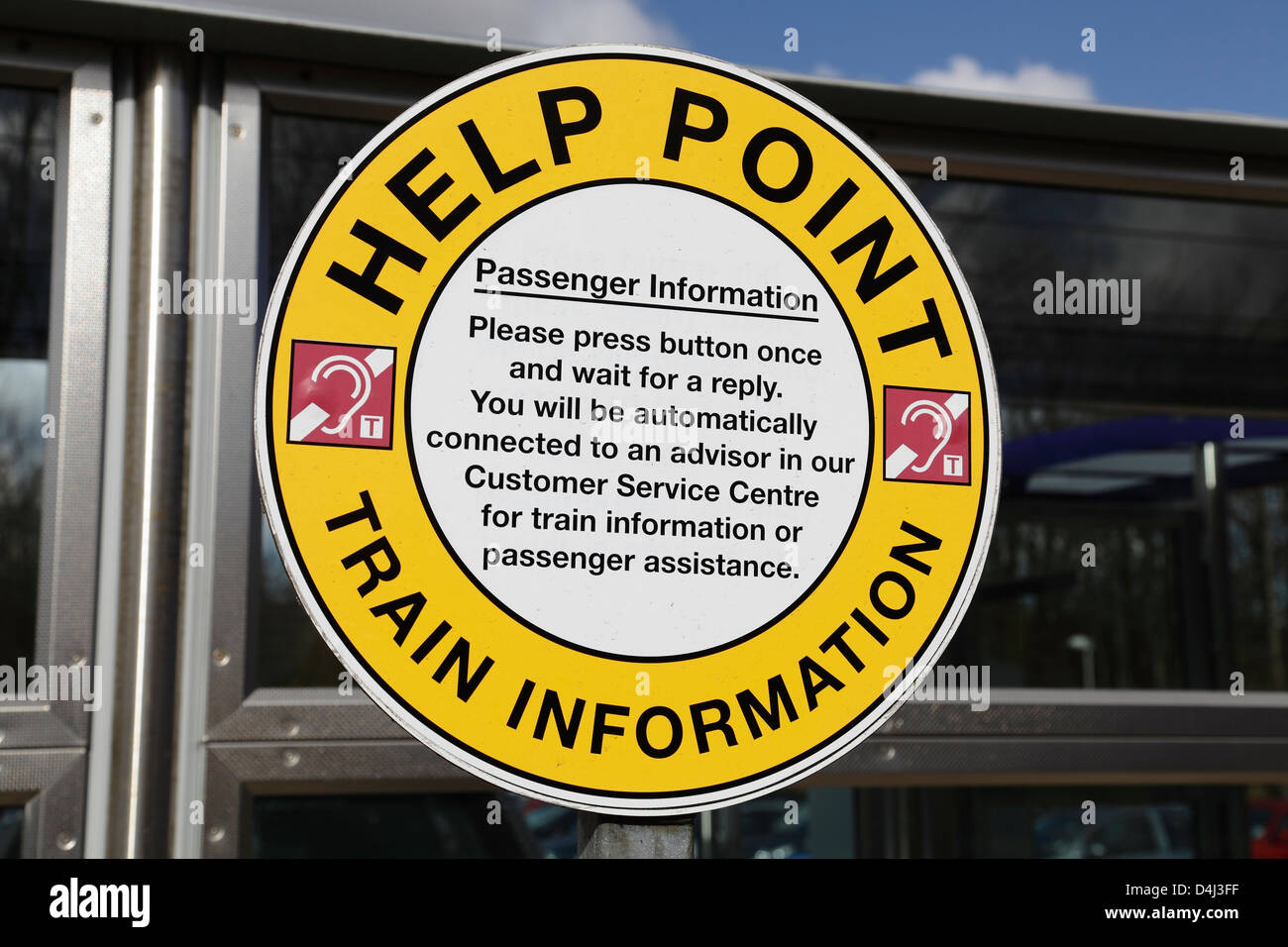 Passenger Help Point on a platform at a rural Scotrail Train Station ...