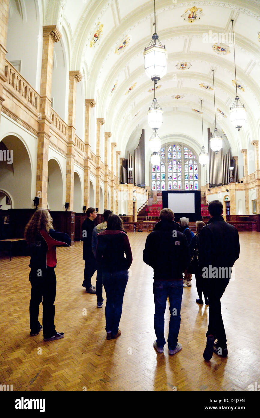 People in the Great Hall in the Aston Webb building, Edgbaston campus ...